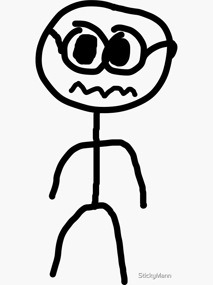 "Stickman funny" Sticker for Sale by StickyMann | Redbubble