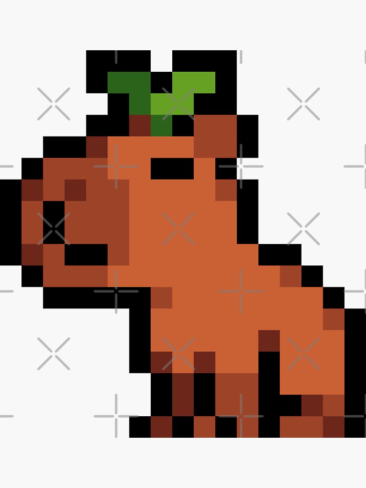 "Smol Pixel Capybara - Sprout" Sticker for Sale by TofuPixel | Redbubble
