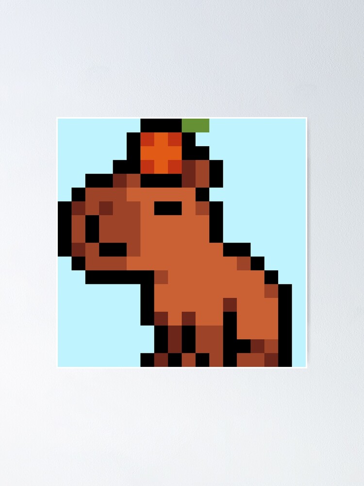 "Smol Pixel Capybara - Mandarin Orange" Poster for Sale by TofuPixel ...