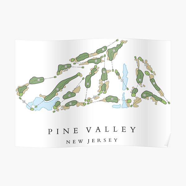 "Pine Valley Golf Course Graphic Map" Poster for Sale by Reign-Man ...