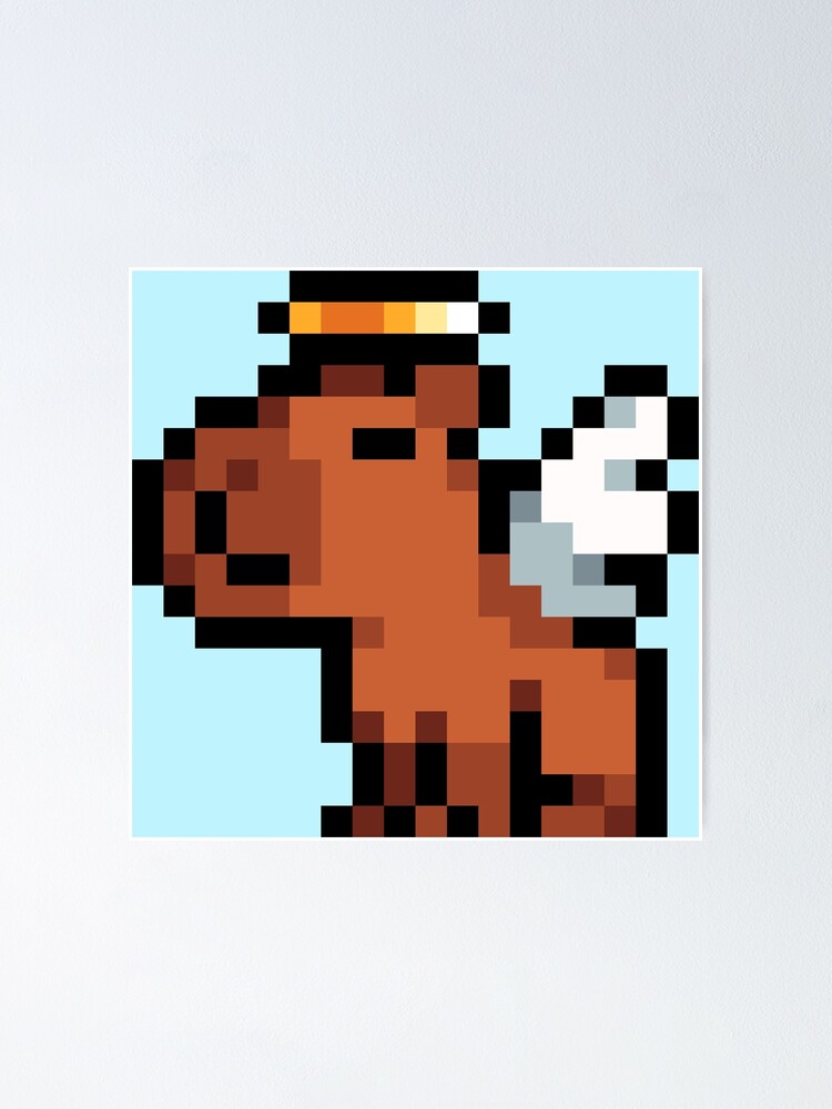 "Smol Pixel Capybara - Angel" Poster for Sale by TofuPixel | Redbubble