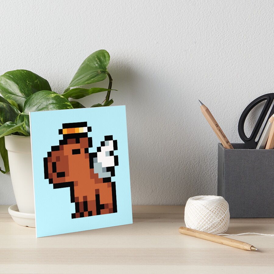 "Smol Pixel Capybara - Angel" Art Board Print for Sale by TofuPixel ...