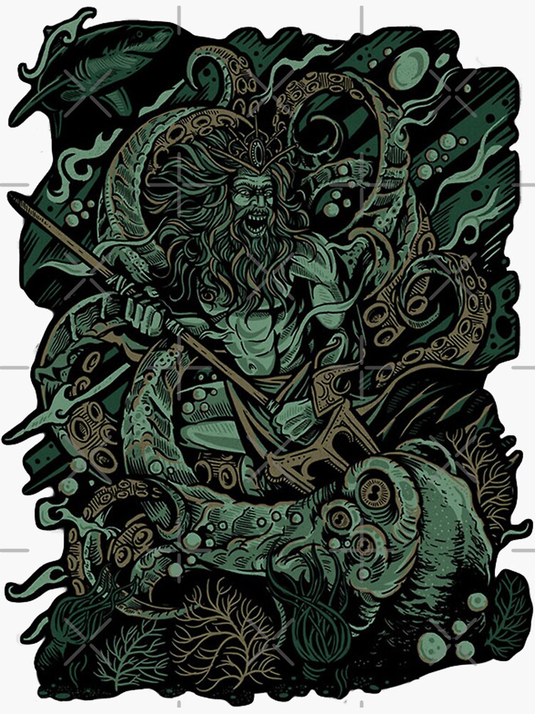 "Gods of The Deep Sea" Sticker for Sale by sassav8 | Redbubble
