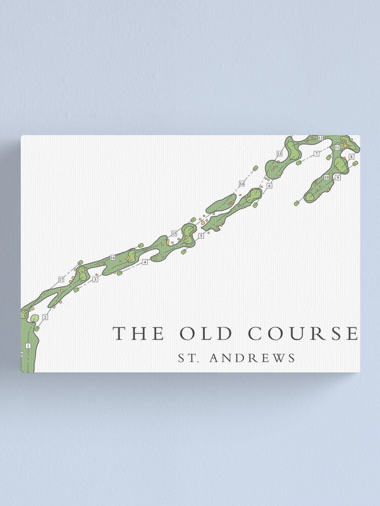 "The Old Course St. Andrews Golf Course Graphic Map" Canvas Print for ...