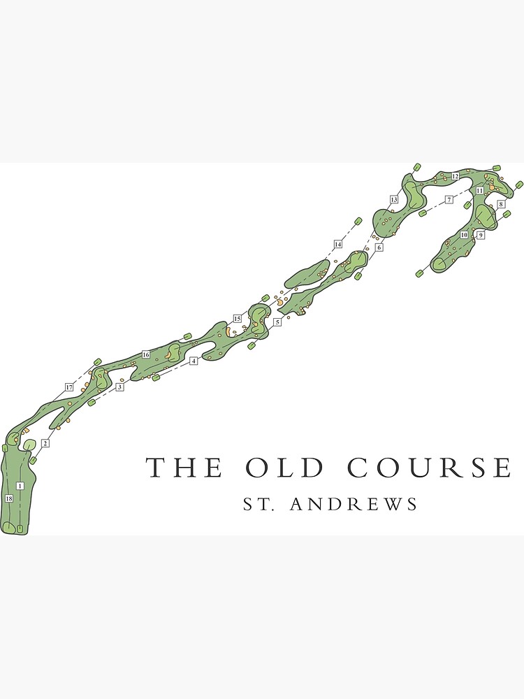 "The Old Course St. Andrews Golf Course Graphic Map" Poster for Sale by ...