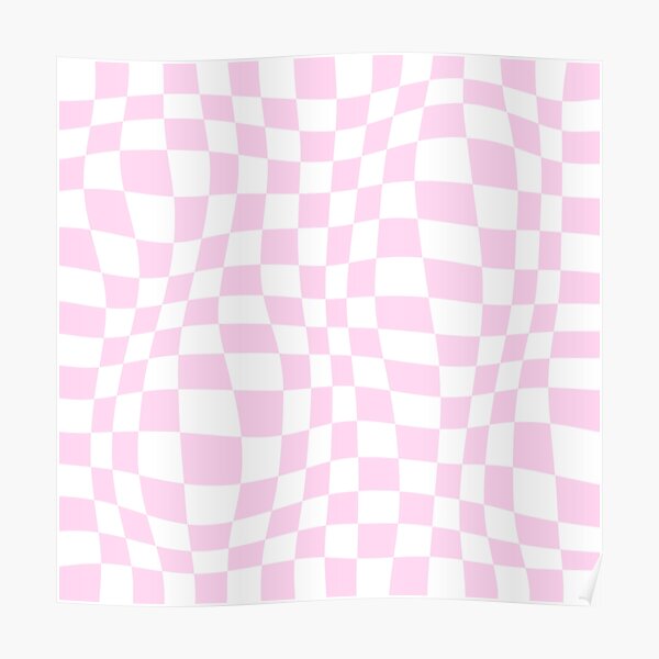 "Y2K Danish Pastel Pink Checkerboard Pattern" Poster for Sale by ...