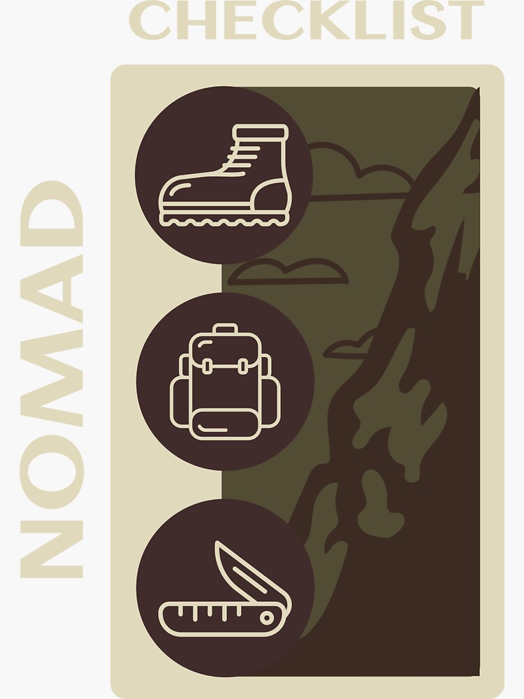 "Nomad Checklist" Sticker for Sale by KornelMayer | Redbubble