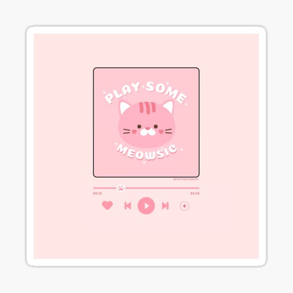 "Cute - Play Some Meowsic" Sticker for Sale by steinbeck91 | Redbubble