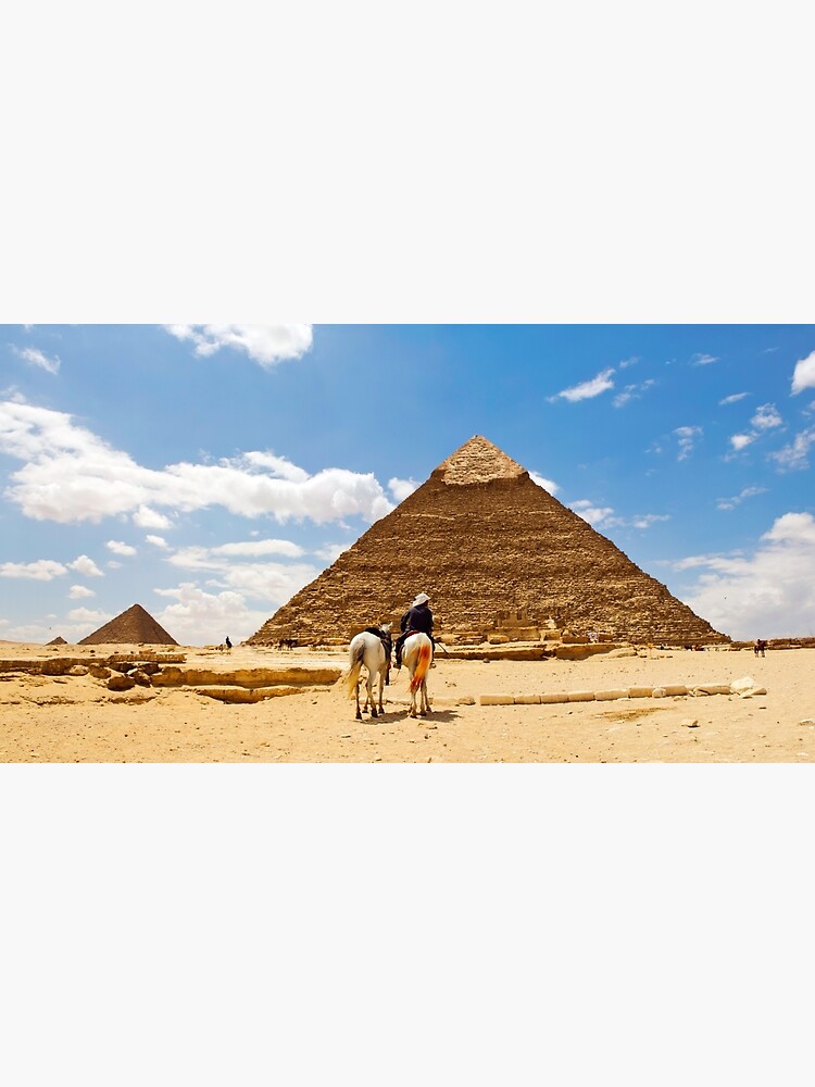 A Man Riding A Horse Infront Of The Pyramid Of Giza Canvas