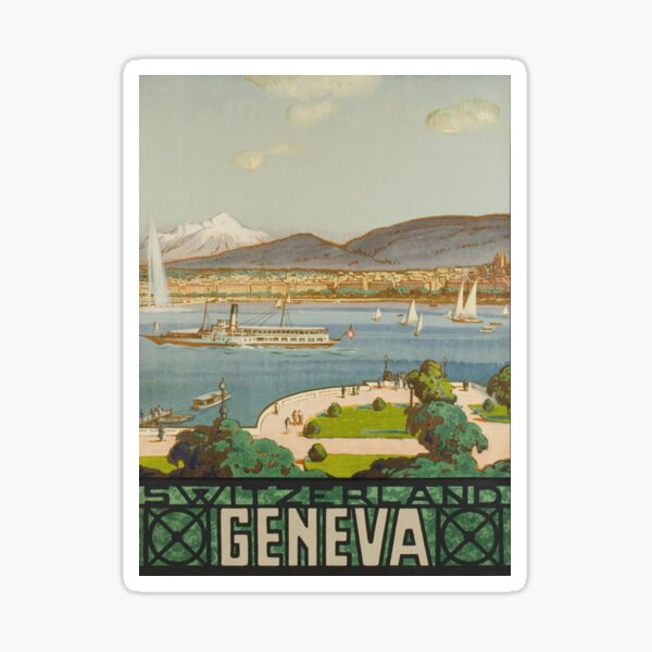 "Geneva Switzerland Vintage Travel Poster | Geneva Switzerland Vintage ...