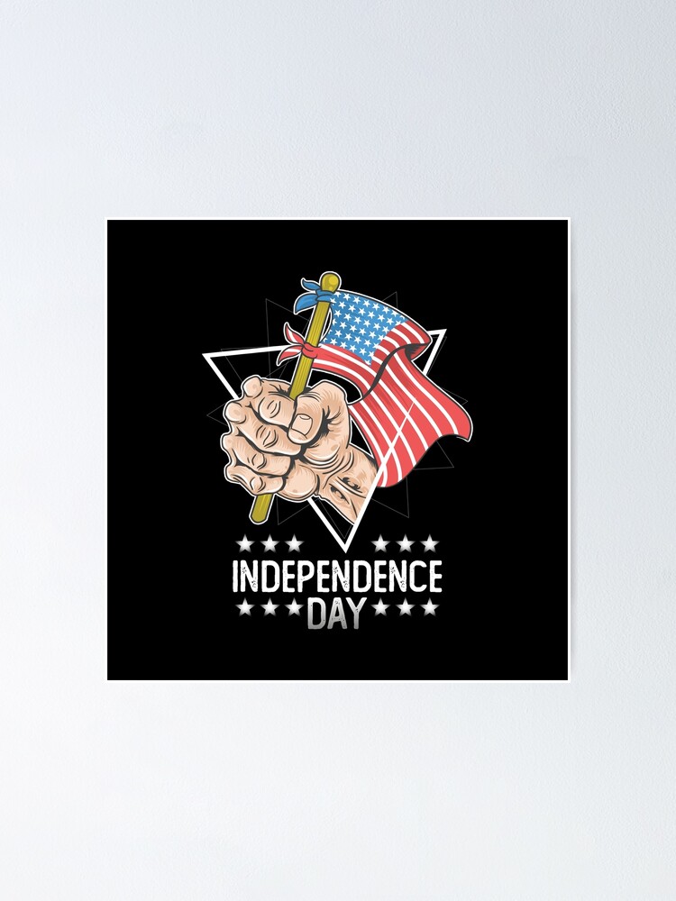 "Independence Day Hand Holding United States Flag" Poster for Sale by ...
