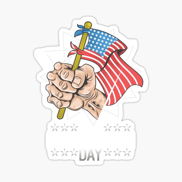"Independence Day Hand Holding United States Flag" Sticker for Sale by ...