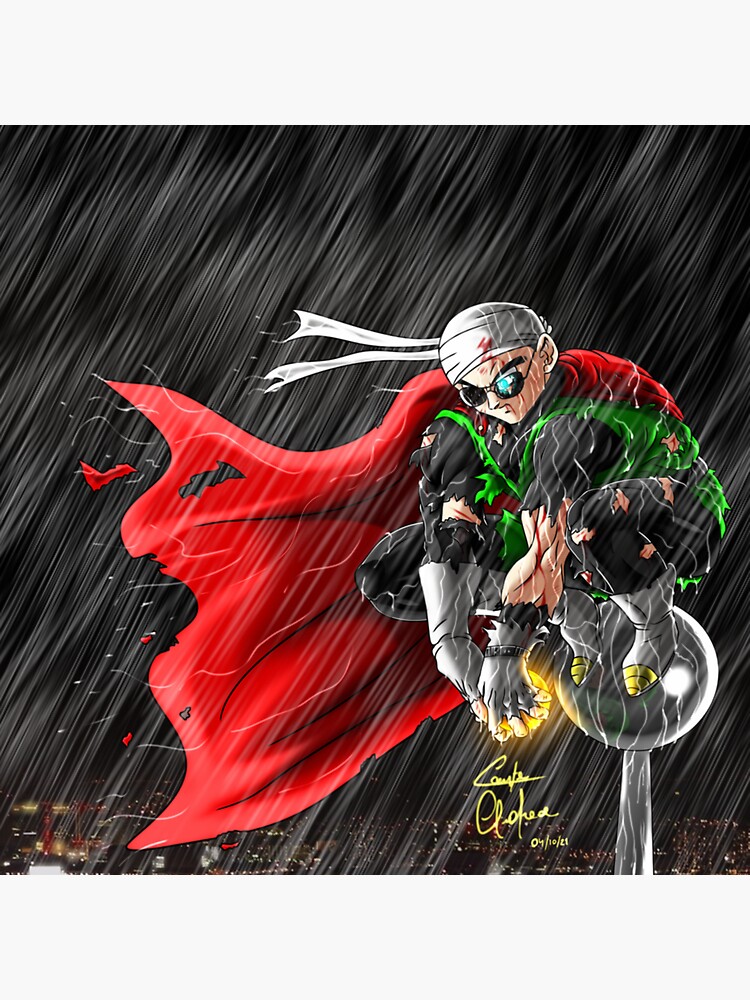 "son Gohan great saiyaman in the rain fan art " Sticker for Sale by ...