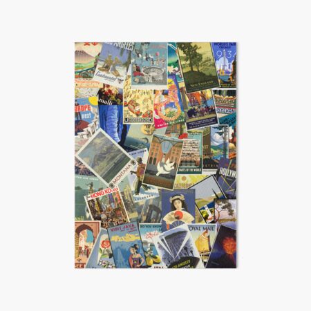 "VINTAGE TRAVEL POSTERS MOSIAC PASTICHE" Art Board Print for Sale by ...