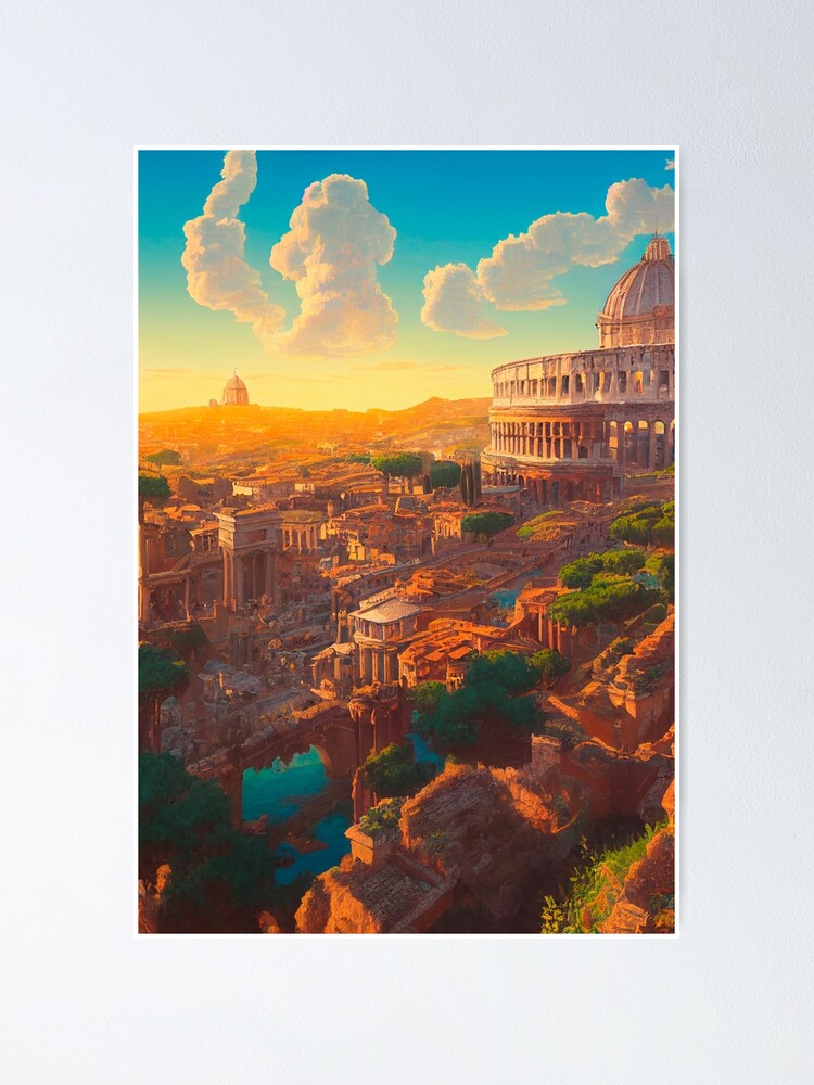 "Ancient Rome City in Sunset" Poster for Sale by devath | Redbubble