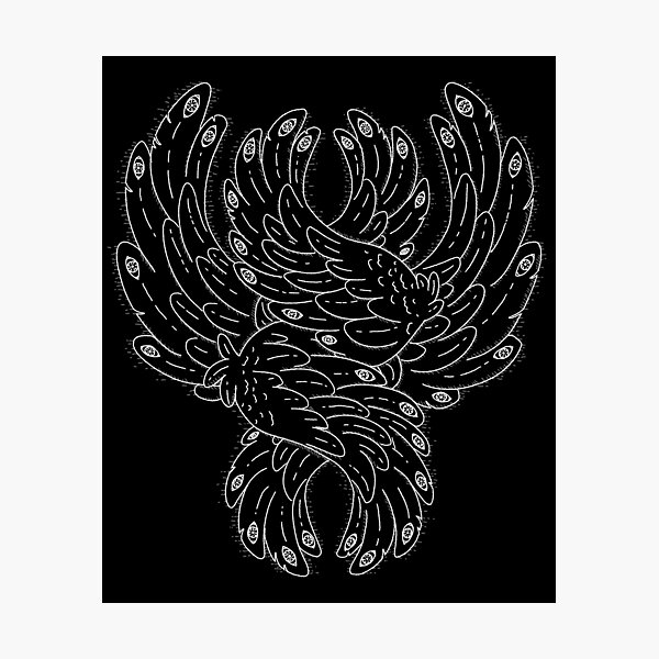 "Biblically Accurate Angel Seraph White Outline" Photographic Print for ...