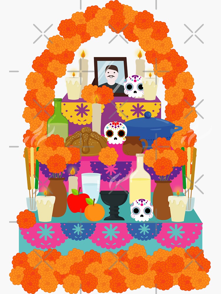 Pegatina «DÍA DE MUERTOS, ALTAR DE MUERTOS, MÉXICO» de Terevela | Redbubble