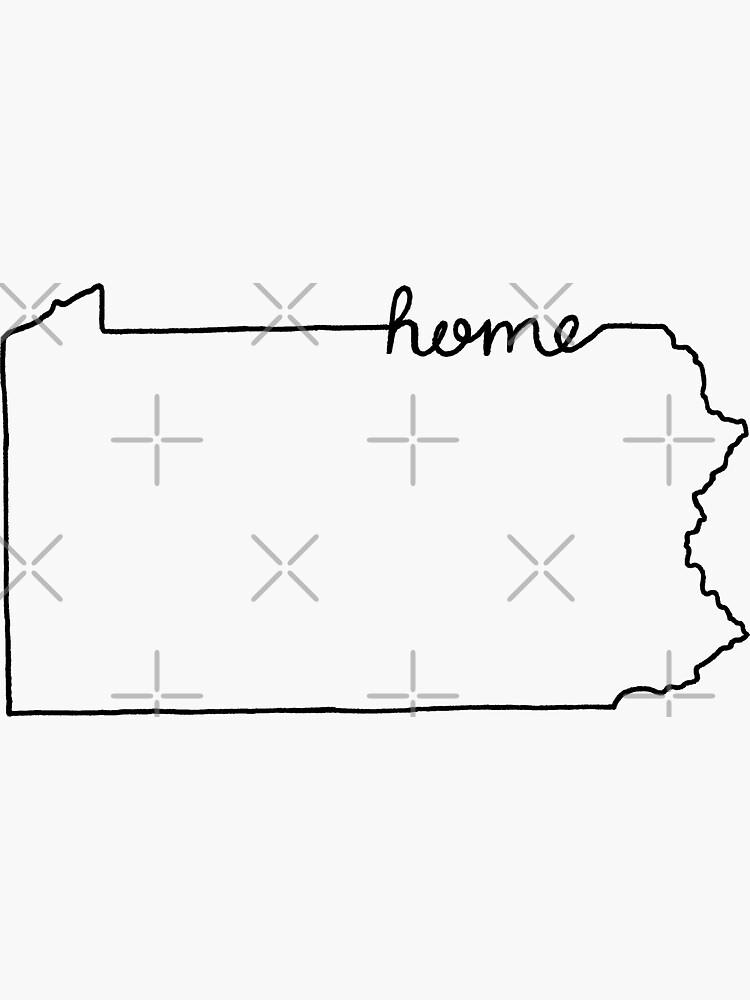 "Pennsylvania Home State Outline" Sticker for Sale by jamiemaher15 ...