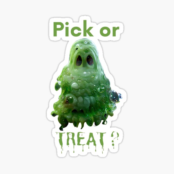 "Funny Halloween Pick or Treat Snot Bubble Ghost" Sticker for Sale by ...