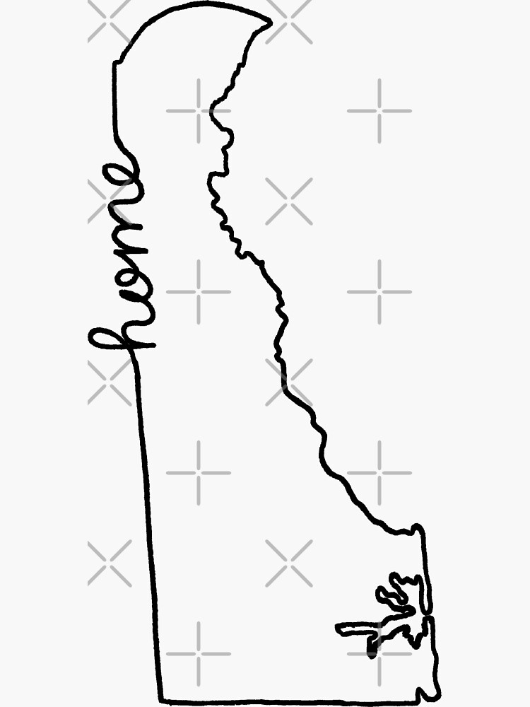 "Delaware Home State Outline" Sticker for Sale by jamiemaher15 | Redbubble