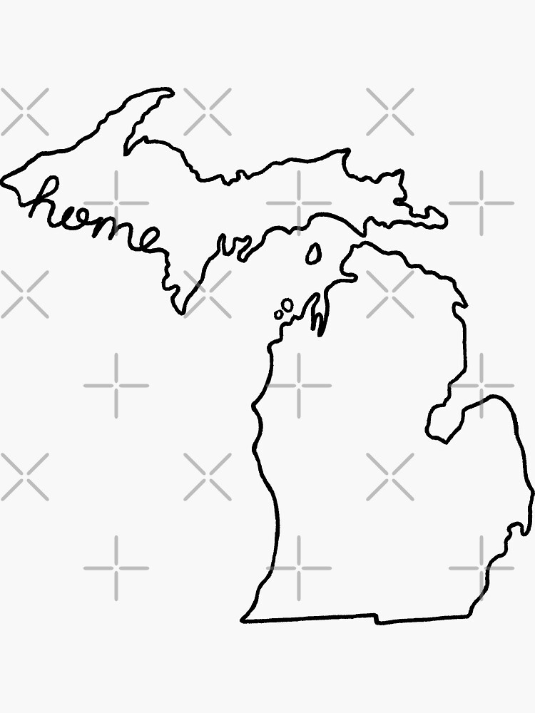 "Michigan Home State Outline" Sticker for Sale by Jamie Maher | Redbubble
