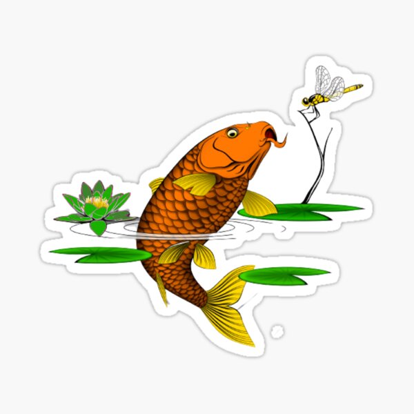 "Gold carp fish" Sticker for Sale by TVstuff | Redbubble