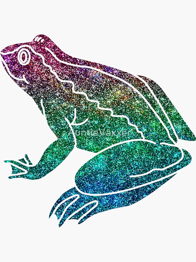 "Poly Frog Faux Glitter" Sticker for Sale by AuntieVaxxer | Redbubble