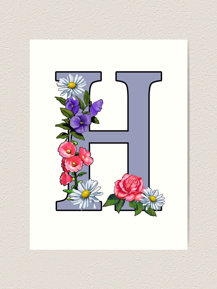 "Initial H, Letter, H, Monogram, Alphabet, Flower Art, Decorated Letter ...