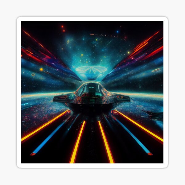 "Lightspeed into the 80s Vintage Poster" Sticker for Sale by ...