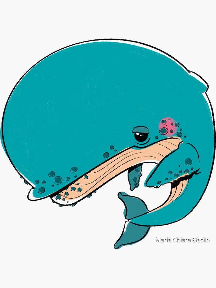 "Sad Whale " Sticker for Sale by giuggiola96 | Redbubble