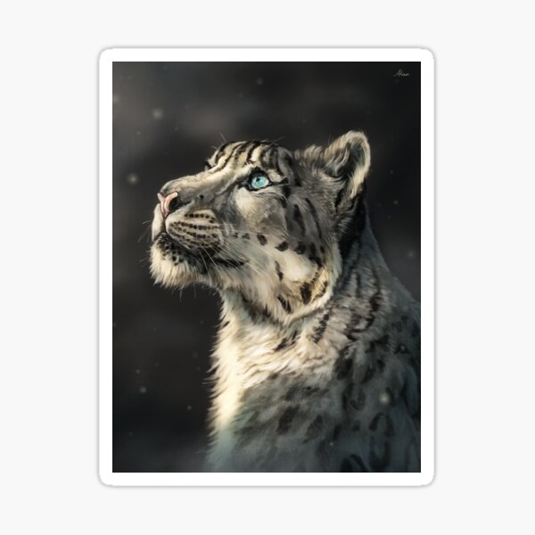 "High Hope - Snow Leopard" Sticker for Sale by alandodrawing | Redbubble