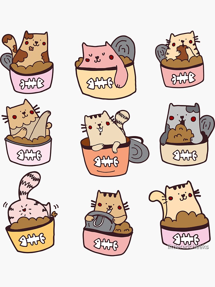 "Cat food" Sticker for Sale by littleredcheeks | Redbubble