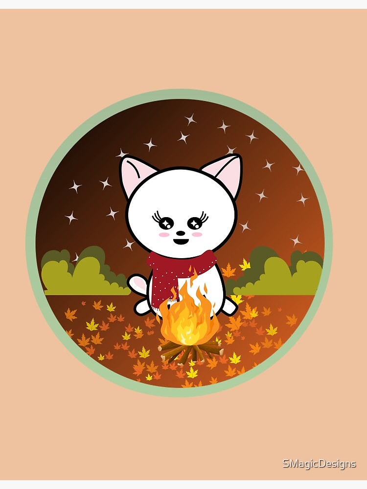 "Cute cat campfire" Poster for Sale by SMagicDesigns | Redbubble
