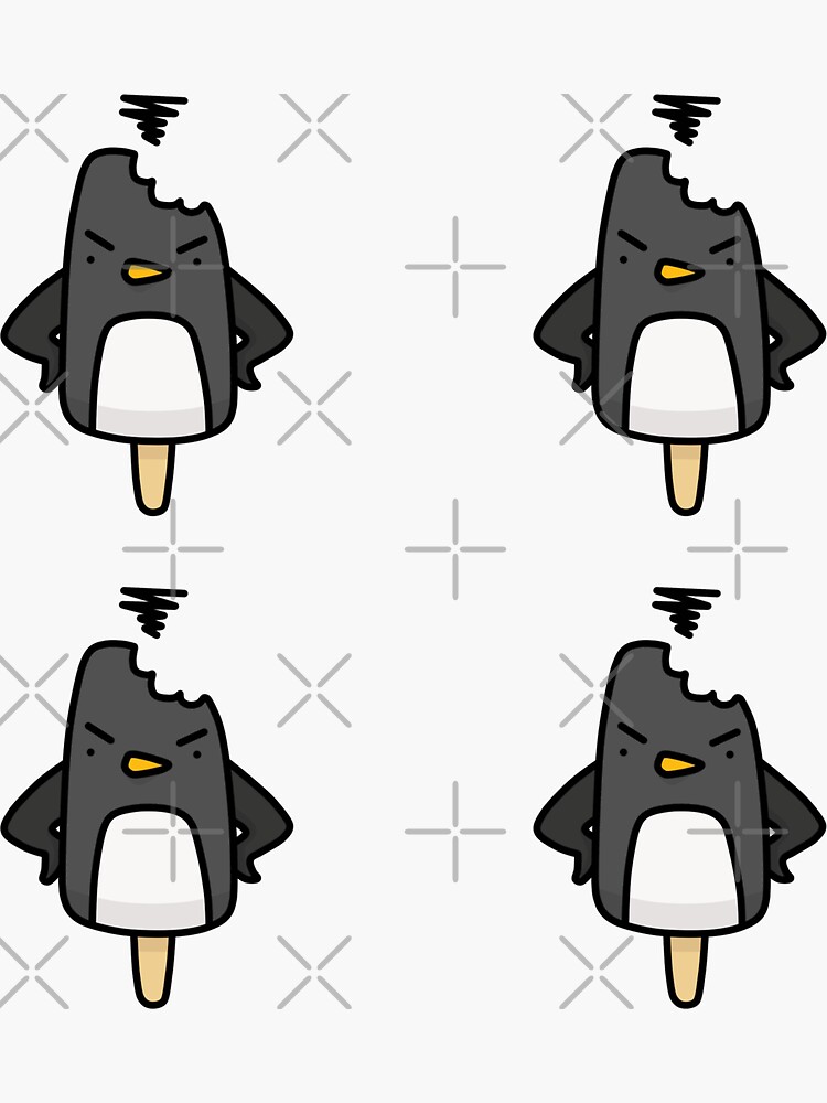 "Angry Penguin Popsicle | Bitten Bird Ice Cream Treat | Cute" Sticker ...