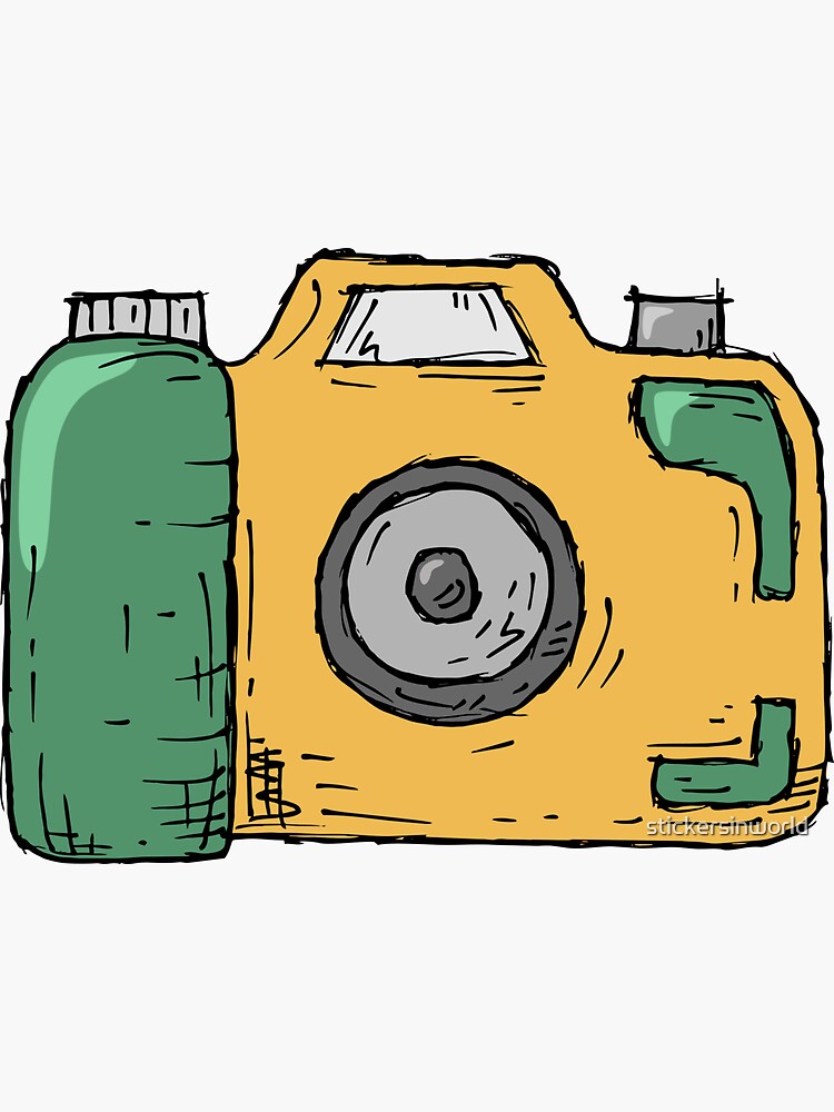 "Yellow Cartoon Camera" Sticker for Sale by stickersinworld | Redbubble