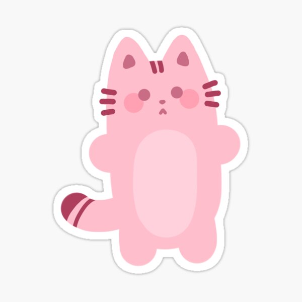 "kawaii pink cat" Sticker for Sale by chocoi | Redbubble