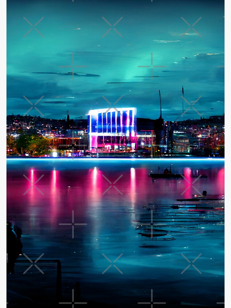 Cuaderno de espiral «Horizonte de la ciudad de Oslo de neón en luz de ...