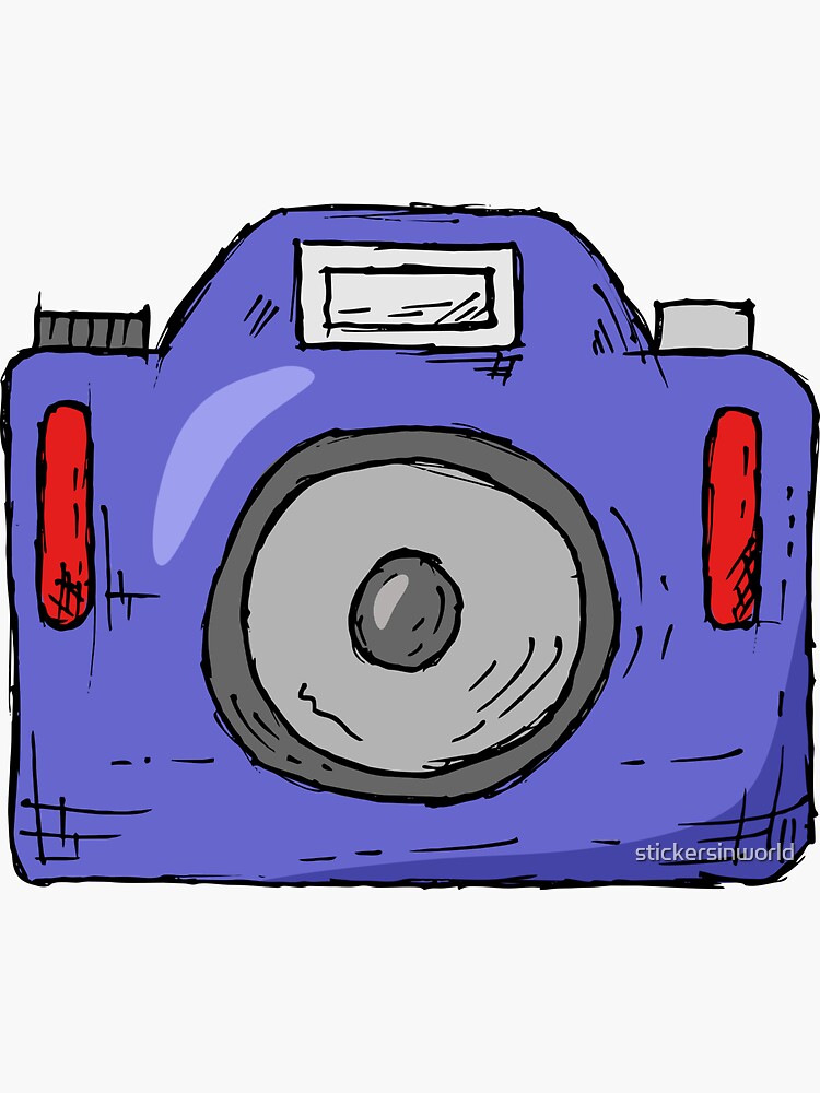 "Purple And Red Cartoon Camera" Sticker for Sale by stickersinworld ...