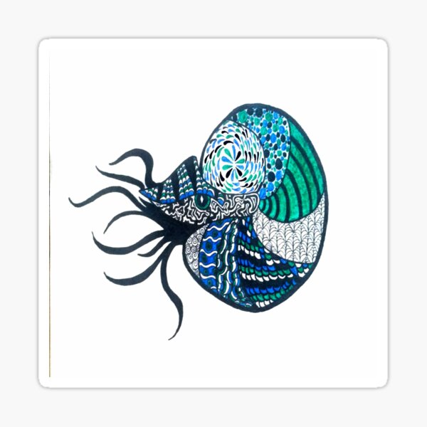 "Zen Nautilus " Sticker for Sale by JLJasterArt | Redbubble