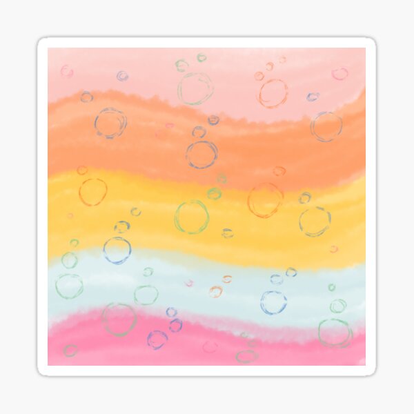 "Colourful art with bubbles" Sticker for Sale by MooRoar | Redbubble