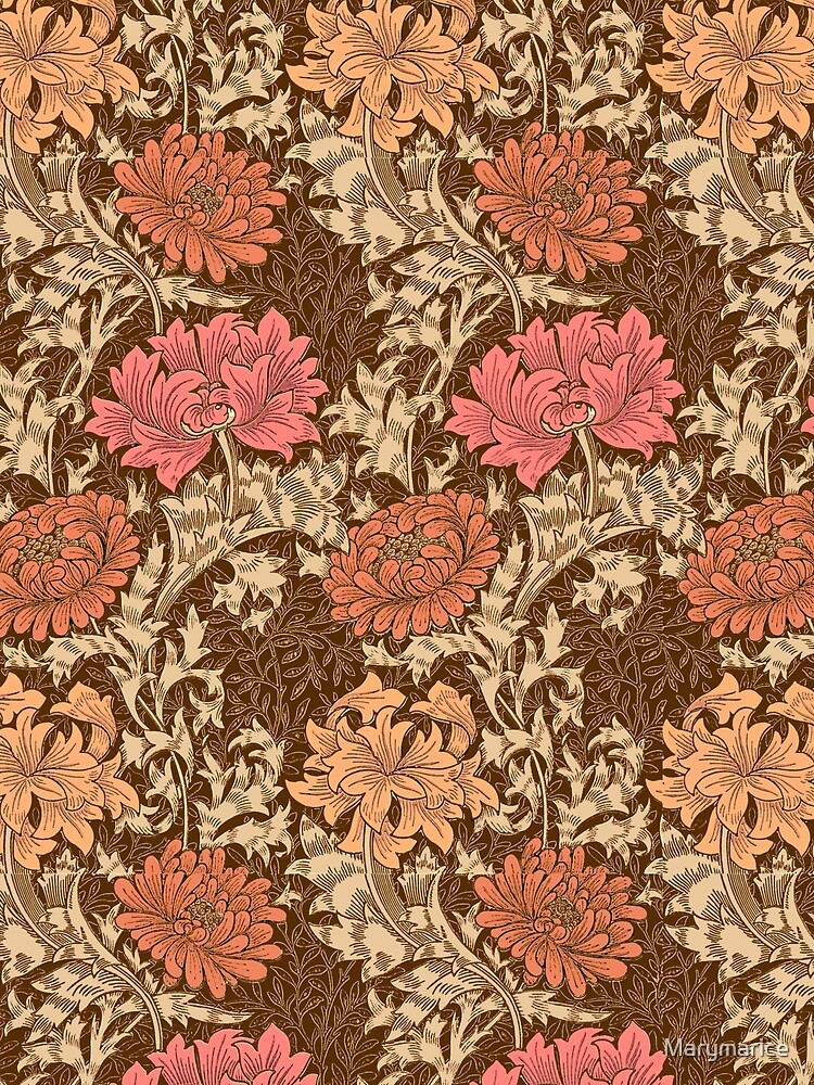 "William Morris Chrysanthemums, Brown and Rust" Poster for Sale by ...
