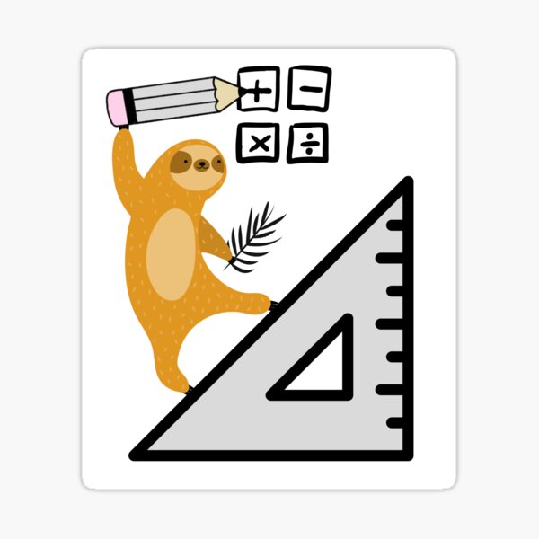 "Cute Sloth Funny Math Educational Design" Sticker for Sale by ...