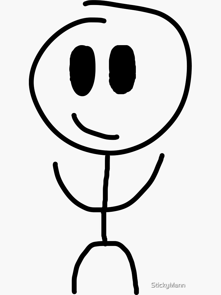 "Stickman happy" Sticker for Sale by StickyMann | Redbubble