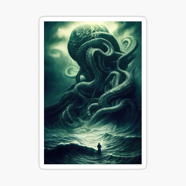 "Old One Monster God Rising Out of Ocean - Regular Edition" Sticker for ...