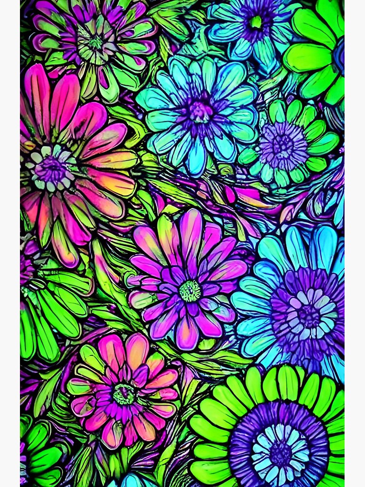 "Psychedelic Floral Pattern" Sticker for Sale by Jrw-Design | Redbubble
