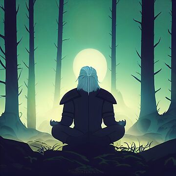 "Meditating - Fantasy - Witcher" Sticker for Sale by Fenay Designs ...