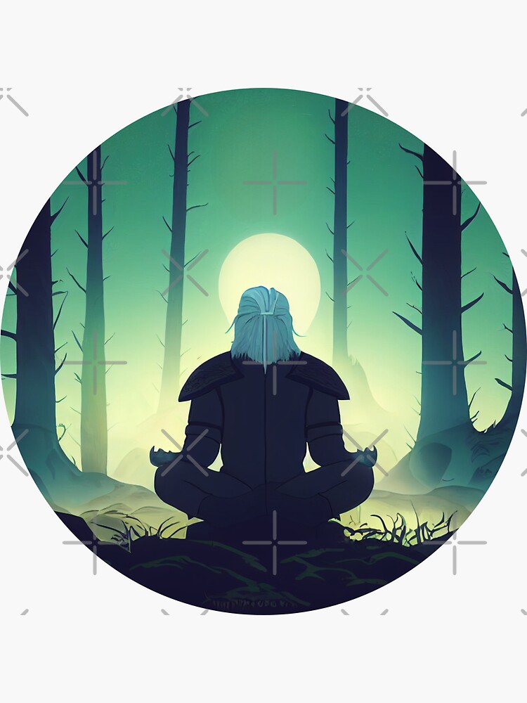 "Meditating - Fantasy - Witcher" Sticker for Sale by Fenay Designs ...
