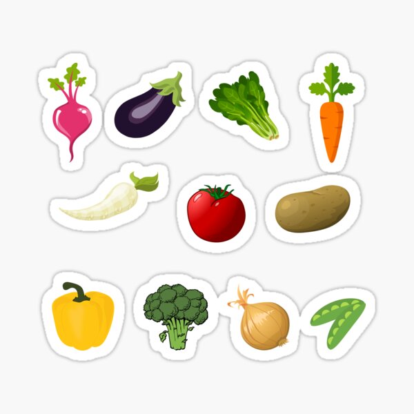 "Vegetable Sticker Bundle - 11 vegetable stickers ( bundle 1 )" Sticker ...