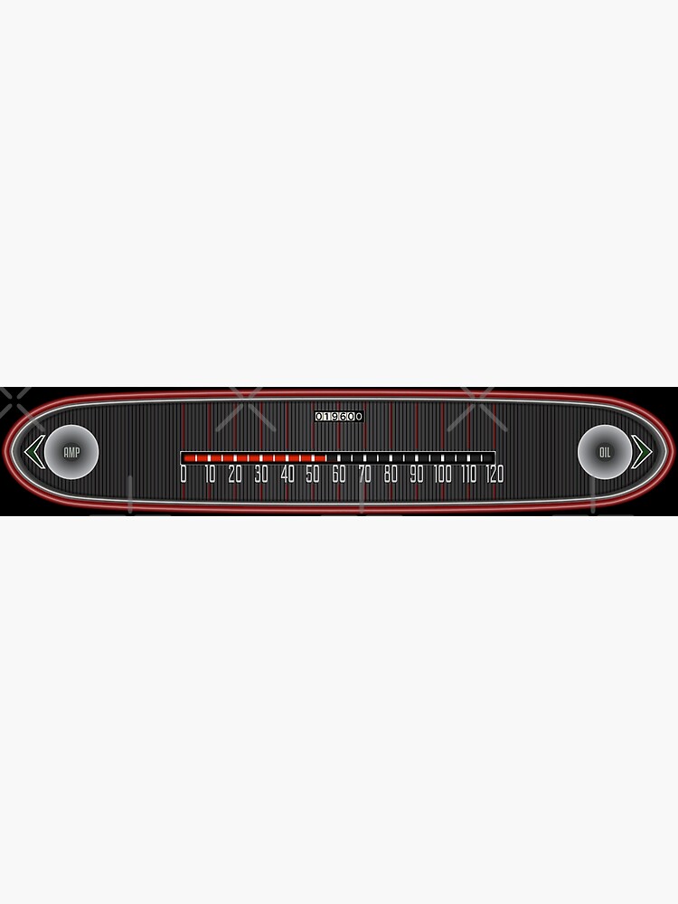 "1960 American Classic Car Horizontal Speedometer - Red Frame with ...