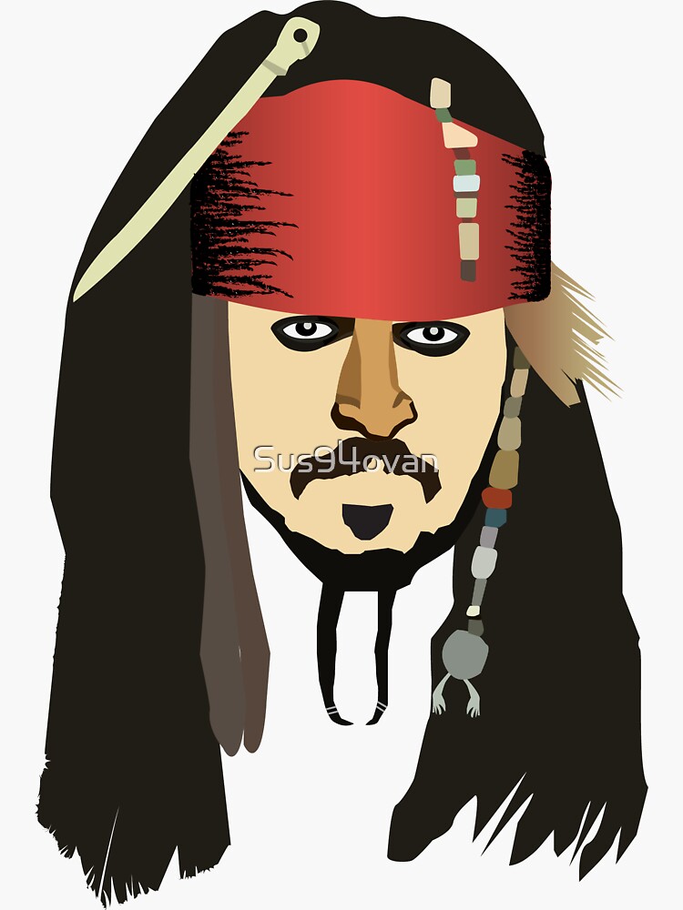 "Captain Jack Sparrow" Sticker for Sale by Sus94ovan | Redbubble